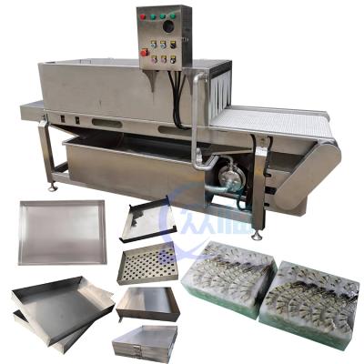 China Zolim Stainless Steel 304 Automatic Depanning Machine for Frozen Food Processing Recirculating Water Spray 500-600kg/H Capacity for sale