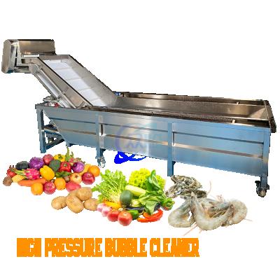China Automatic Seafood Fish High Pressure Bubble Washing Machine Shrimp Cleaning Machine Thaw Conveyor Belt for sale