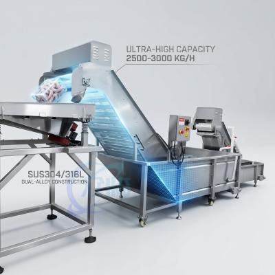 China Custom Built Prawn Processing Machine Precision SUS316 2000-2500KG 0.8KW 60Hz For Food Processing Factory for sale