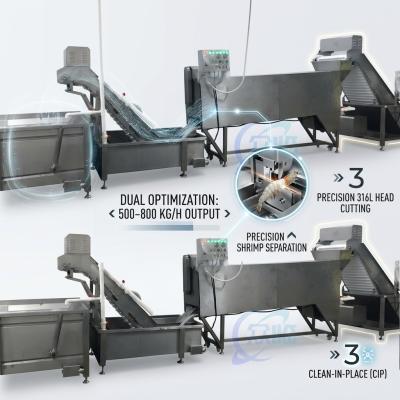 China Portable Shrimp Head Screening Machine Anti Corrosive SUS316 2000-2500KG 11.7KW 380V for sale