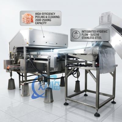 China Low Noise Prawn Head Removal Machine Hygienic SUS304 2500-3000KG 2.2KW 50Hz For Fish Processing Plant for sale