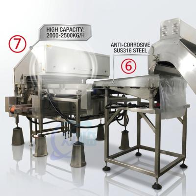 China Efficient Shrimp Deheading Production Line Precision SUS316 1500-2000KG 7.5KW 415V for sale