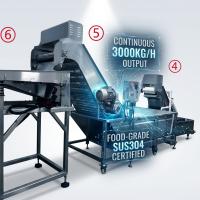 China Low Noise Prawn Head Removal Machine Hygienic SUS304 2500-3000KG 2.2KW 50Hz For Fish Processing Plant for sale