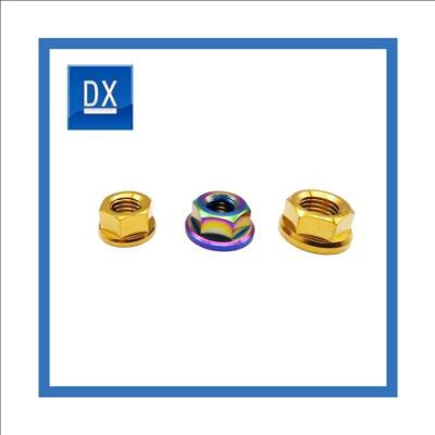 China M5 M6 M8 M10 Flange Hexagon Titanium Alloy Nuts DIN6923 for sale