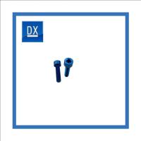 China TA2 Flange Inner Hexagon Titanium Screws Titanium Plated Blue DIN933 M8x10 for sale