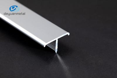 China 2.5m T Section Aluminium Extrusions 6063 Alu Material Anodized Brushed silver and gold For Wall Decoration for sale