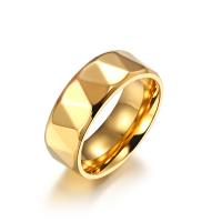 China 8MM Men Fashion Jewelry Gold Plating Rings Stainless Steel Punk Jewelry for sale