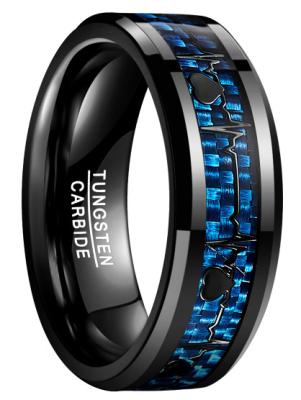 China ECG Pattern Men Fashion Jewelry Tungsten Carbide Wedding Engagement Rings for sale
