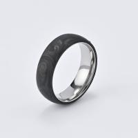 China Modern Men Stainless Steel Forged Carbon Fiber Jewelry Ring Waterproof Customized for sale