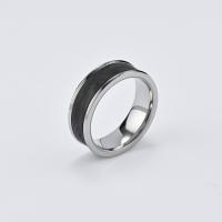 China Modern Men Stainless Steel Forged Carbon Fiber Jewelry Ring Waterproof Customized for sale