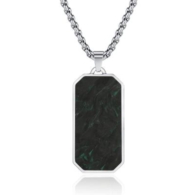 China Men's Carbon Fiber Jewelry Forged Carbon Fiber Chain Necklace Sandblasting for sale