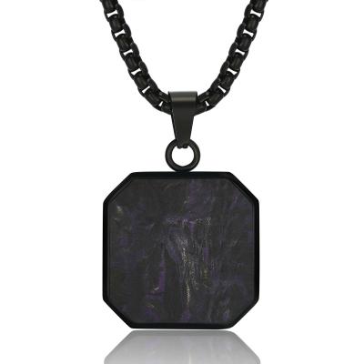 China Hypoallergenic Forged Carton Fiber Jewelry Geometric Pendant Necklace Waterproof for sale
