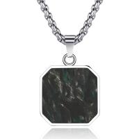 China Custom Square Carbon Fiber Cross Necklace Jesus Christian Men's Bible Verse Necklace for sale