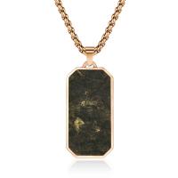 China Anniversary Men Forged Carbon Fiber Pendant Gold and Green Prayer Choker for sale