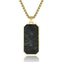 China Rectangle Forged Carbon Fiber Pendant SS Plated Men's 14k Gold Cross Necklace for sale