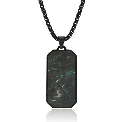 China Custom Forged Carbon Fiber Jewelry Men'S Pendant Necklace 21-24 Inch For Gift for sale