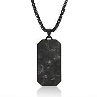 China Custom Forged Carbon Fiber Jewelry Men'S Pendant Necklace 21-24 Inch For Gift for sale