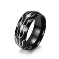 China Waterproof Stainless Steel Black Ring No Fade Simple Finger Ring For Men for sale