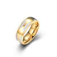 China Simple Jewelry Men's Stainless Steel Ring Flower Pattern 8MM Ring for sale