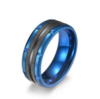 China High Polishing Mens Stainless Steel Fashion Rings Epoxy Jewelry Carbon Fiber Inlay Rings for sale