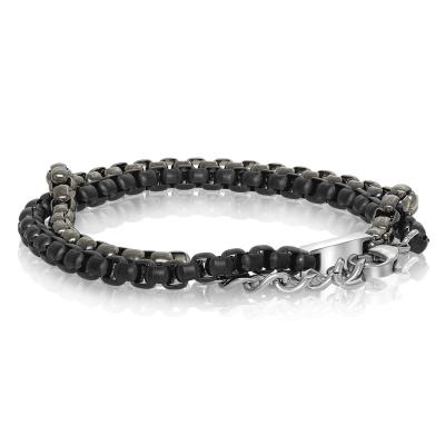 China Men's 316L Stainless Steel Jewelry Bracelet With Stone Beads Metal Ball Pattern for sale