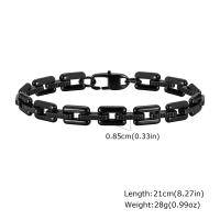 China Plated Black Stainless Steel Bracelet 316L Material Men's Bracelets With Fast Shipment for sale