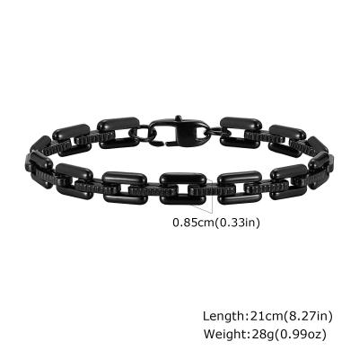 China Plated Black Stainless Steel Bracelet 316L Material Men's Bracelets With Fast Shipment for sale