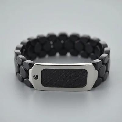 China Engraved Charms  Plated Stainless Steel Bracelet Men  Jewelry Designs for sale