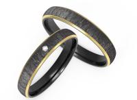 China Customizable Black Zirconium Jewelry Ring With Dinosaur Bones Setting for sale