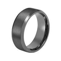 China Custom Tantalum Jewelry Brushing Black Plated Men's Wedding Band for sale