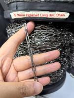 China 5.3mm Long Box Chain Titanium Jewelry Polished / Satin Finished for Gentlemen for sale