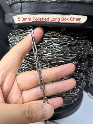 China 5.3mm Long Box Chain Titanium Jewelry Polished / Satin Finished for Gentlemen for sale