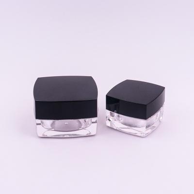 China Square Cosmetic Acrylic Jar Empty Plastic Cosmetic Jars 15g 30g 50g Empty Plastic Cosmetic Jars for sale