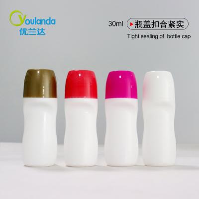China pp Eco-Friendly 30ml Plastic Roll-On Bottle 1OZ Special-Shaped Bottle Liquid Roller Bottle for sale