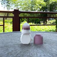 China Flat 75ml Perfume Empty Roll On Bottle Colorful Underarm Deodorant Roller Bottle Container for sale