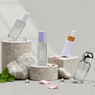 China 20/410 Smooth Ribbed Glass Pipette Droppers Rubber Head Plastic Screw Dropper for Essential Oil for sale