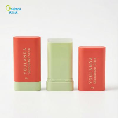 China Custom 15g Deodorant Packaging 20g Empty Oval Deodorant Stick Container Refillable Round Twist Up Tubes Packaging For Deodorant Stick for sale