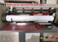 China SR-500 Custom Shaft Inner Diameter Semi-Auto Paper Core Cutting Machine 6 Rotary Blades Pump Motor for Multi-Size Paper Tubes for sale