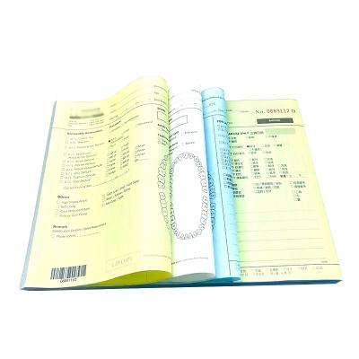 China 3 Ply NCR Carbonless Lab Book 3 Part Lab Form Left Side Edge Glued with Coding on Each Page for sale