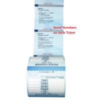 China 80x90mm Thermal Train Tickets Printed Repeat Sensemarks with Serial Numbers UV Printing for sale