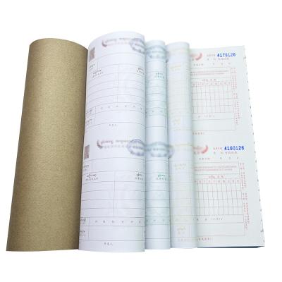 China 4 Ply Pre Printed Carbonless Tax Invoice Wraparound Book with Serial Numbers for sale