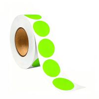 China 1x1 Inch Round Fluorescent Green Adhesive Labels Dot Stickers for sale