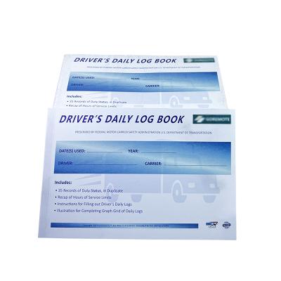 China 2 Ply Carbonless Driver's Daily Log Book with Folding Back Board for sale
