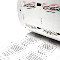 China 80x80mm Thermal Parking Tickets Printed Sensemarks and Serial Numbers UV Printing for sale
