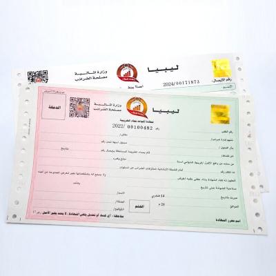 China Official Security Tax Receipt with Hot Stamped Gold Logo for sale