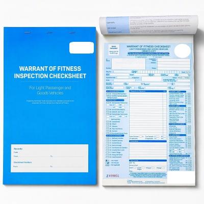 China 2 Part Carbonless Vehicle Inspection Checksheet Book for sale