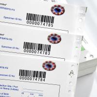 China 3 Part Carbonless Specimen Collection Form with Peel-off Flag Labels for sale