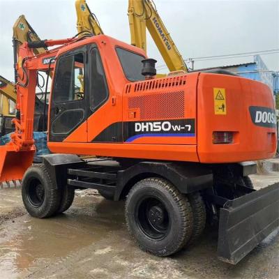 China Used Doosan DH150W-7 Wheel Excavator 15 Ton with 84 kW Engine and 0.58 m³ Bucket Capacity for sale