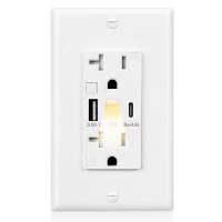 China Convenient USB Charging Outlets 5V 4.2A Outlet With Night Light 2700K for sale
