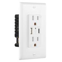 China 120V USB Wall Outlet White Tamper Resistant Receptacles USB And Type C for sale